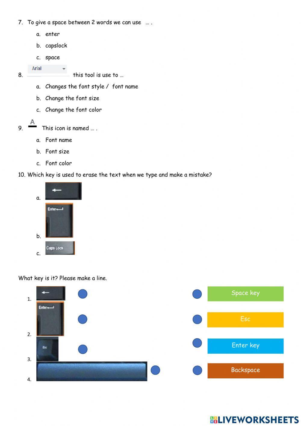Keyboard | Free Interactive Worksheets | 1945476
