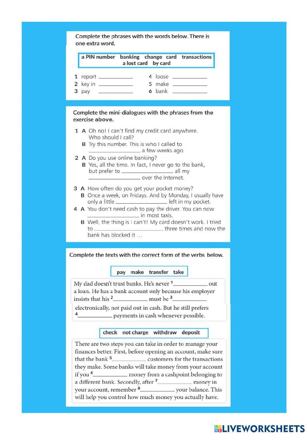 Unit 8 vocabulary online worksheet | Live Worksheets