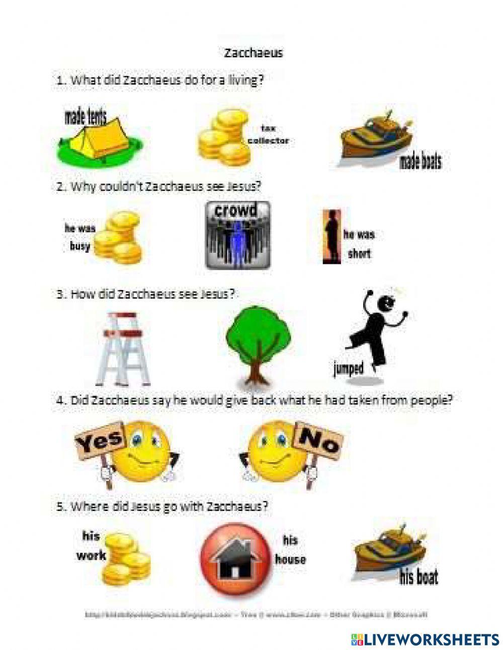 1945546 | Zacchaeus Story | Rona_1 | LiveWorksheets