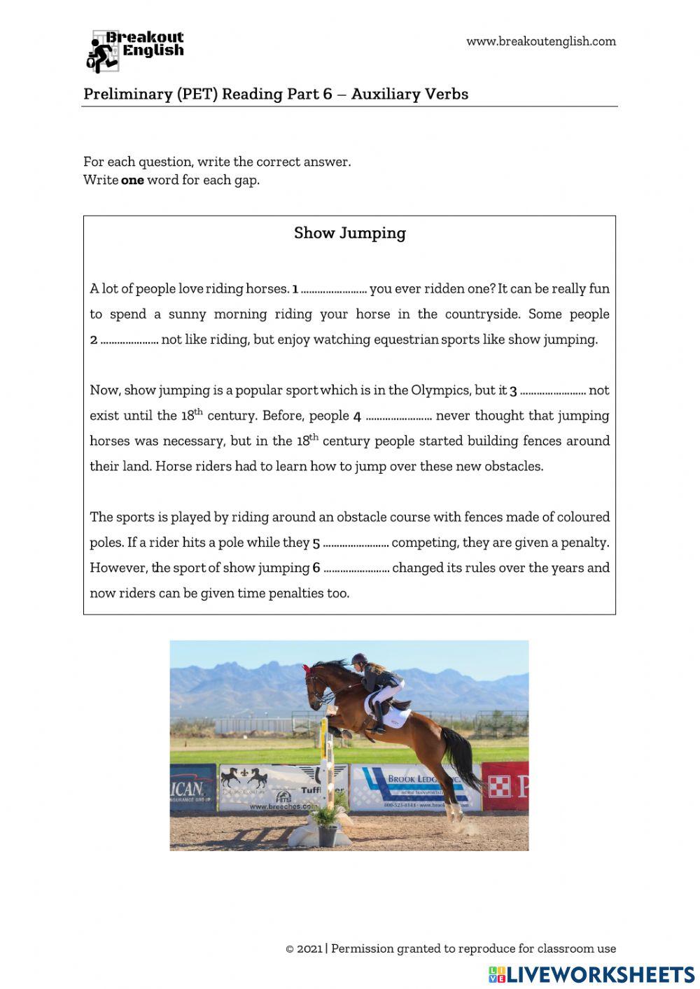 PET Reading Par… | Free Interactive Worksheets | 6852175