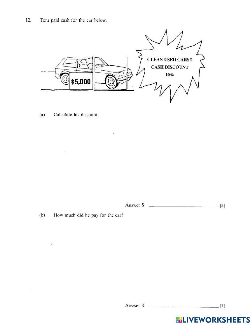 1996 Maths Bjc paper 1 worksheet | Live Worksheets