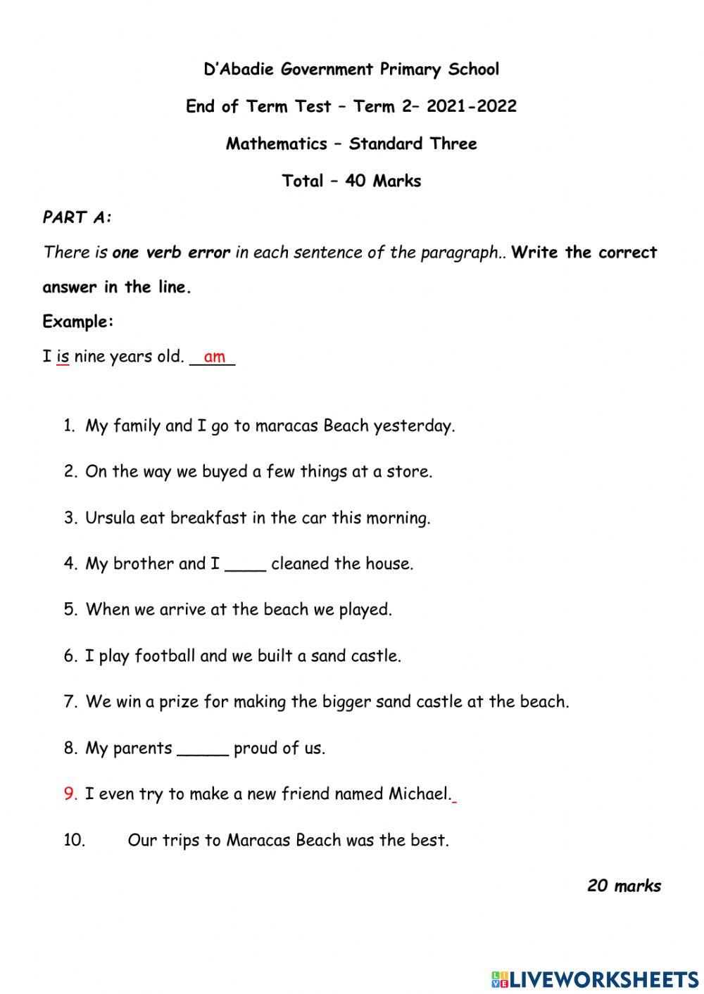 Grammar online exercise for | Live Worksheets
