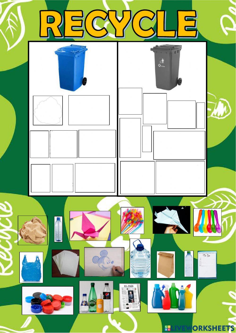 Recycle online exercise for children | Live Worksheets