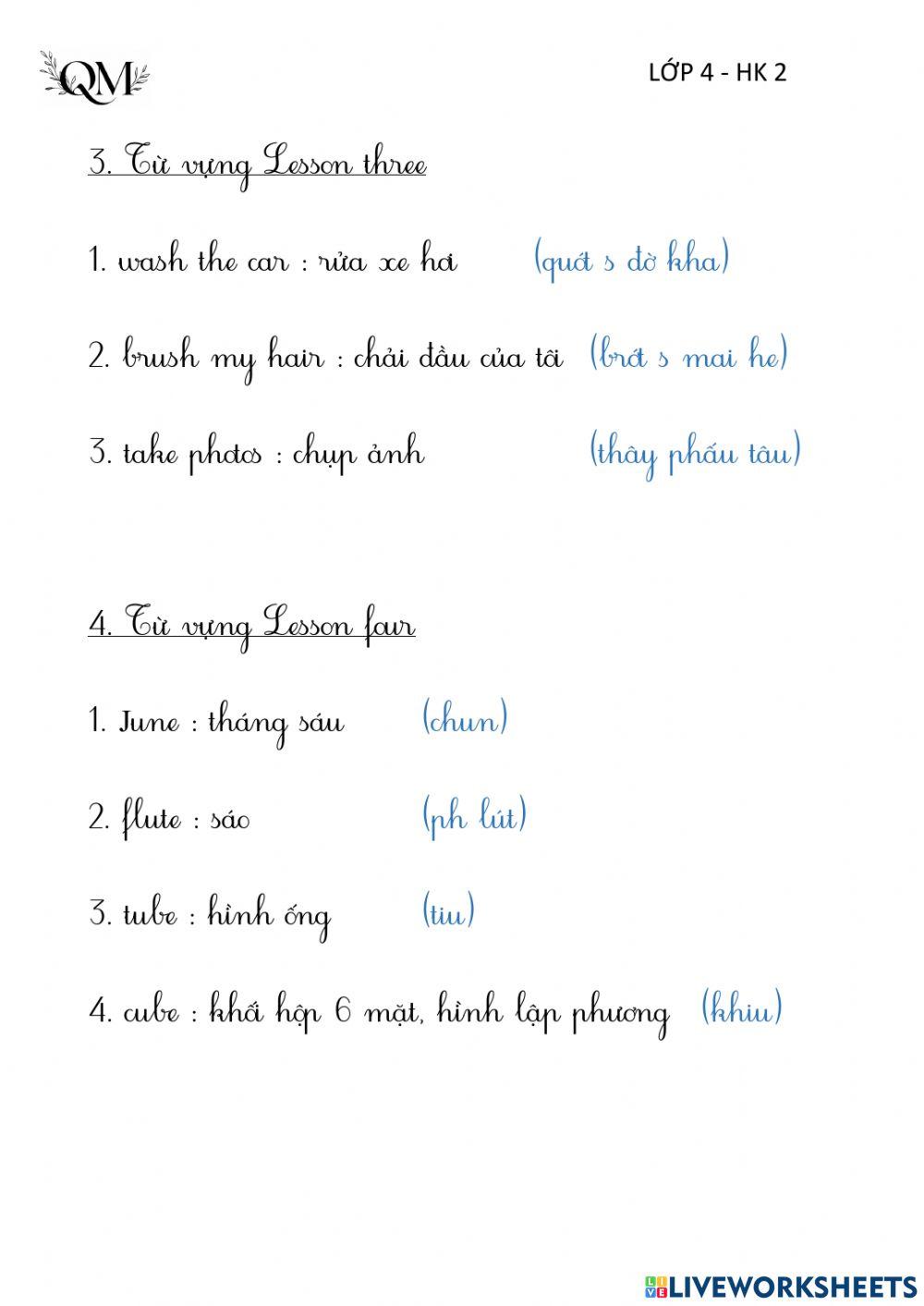 L4-TV-U10 list worksheet | Live Worksheets