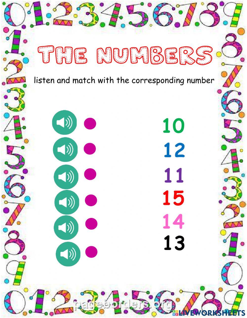 Match the numbers 1947369 | TeacherMafe01