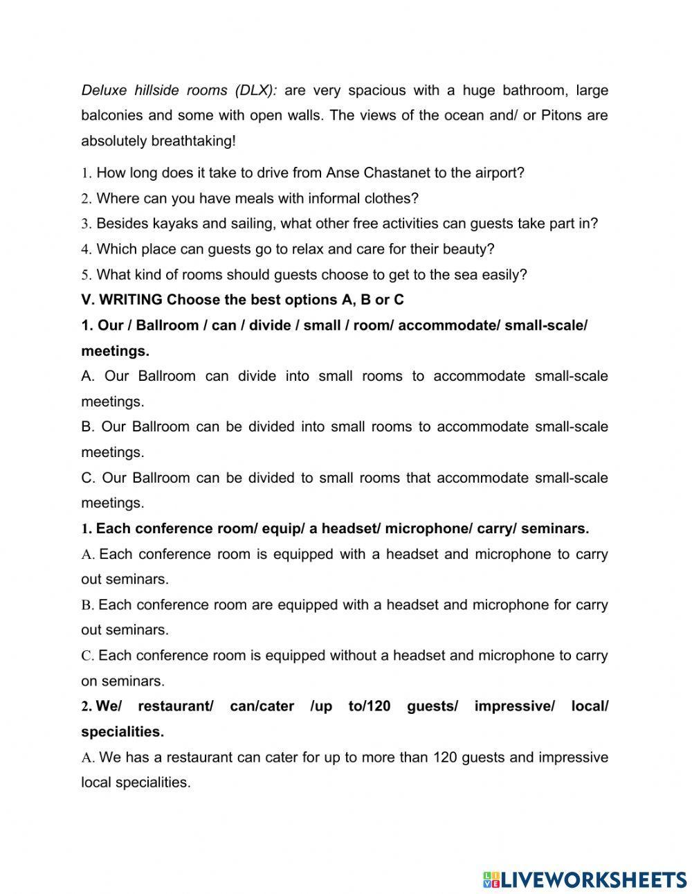 Handout unit 7 interactive worksheet | Live Worksheets