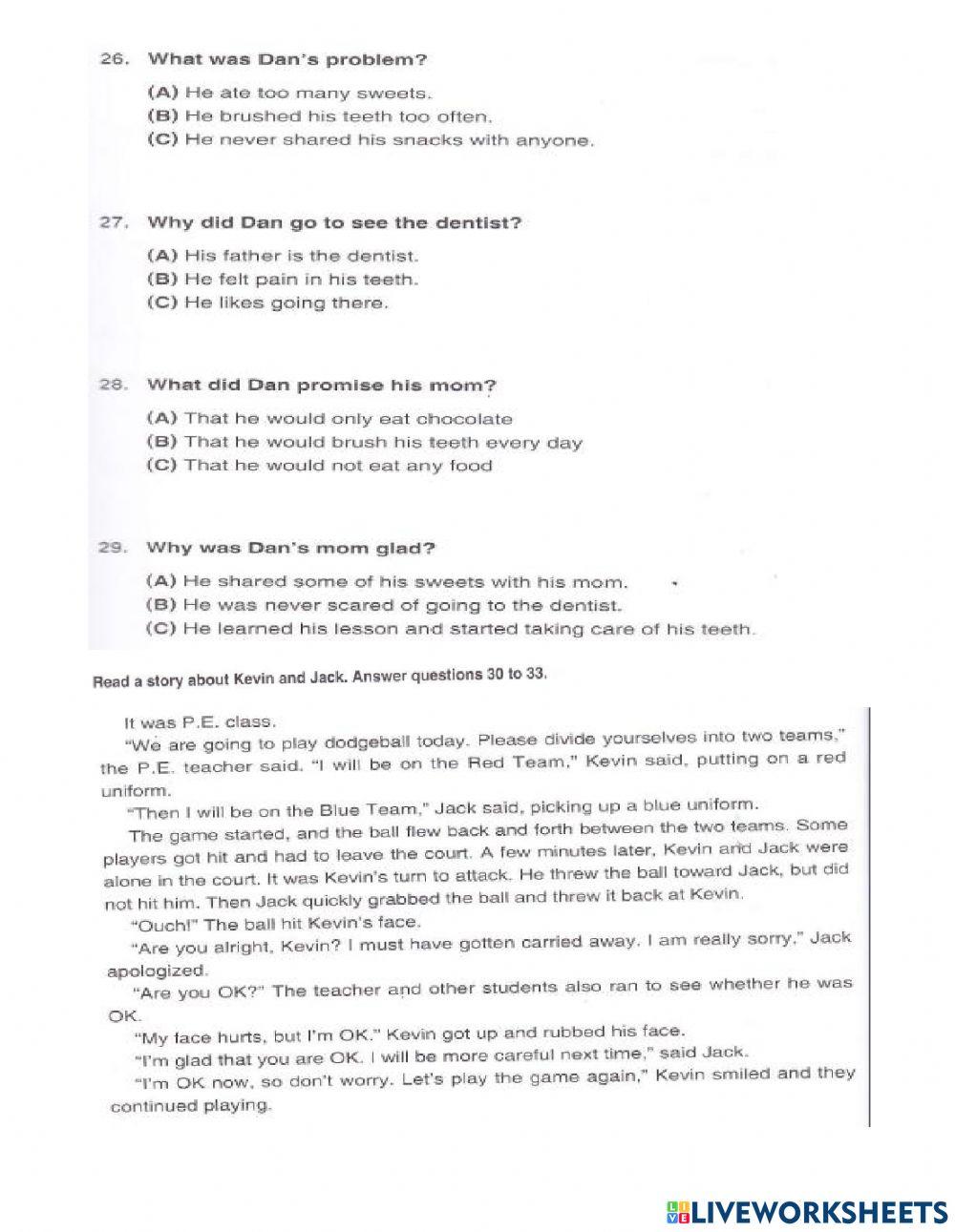 Reading toefl practice 1 worksheet | Live Worksheets