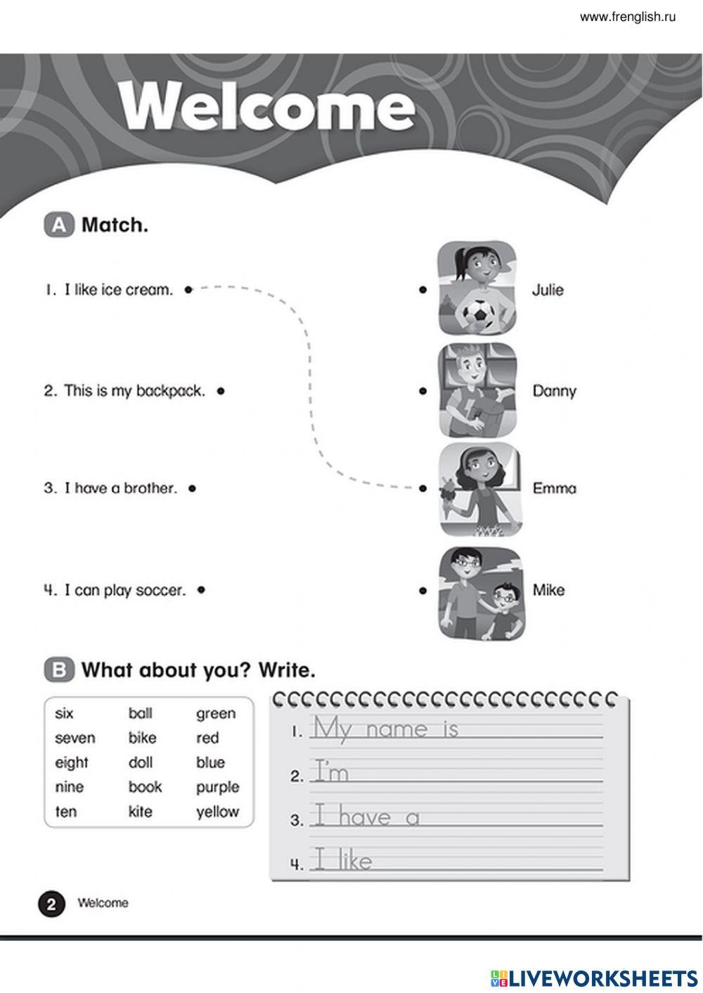 Up 2 -Welcome online exercise for | Live Worksheets