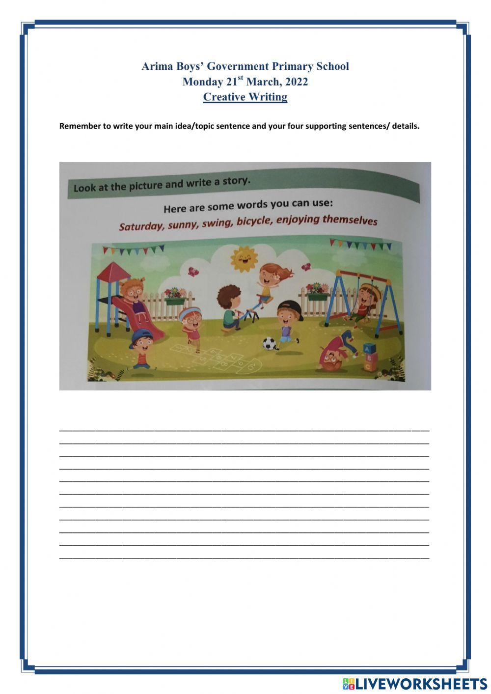 Creative Writing online exercise for | Live Worksheets