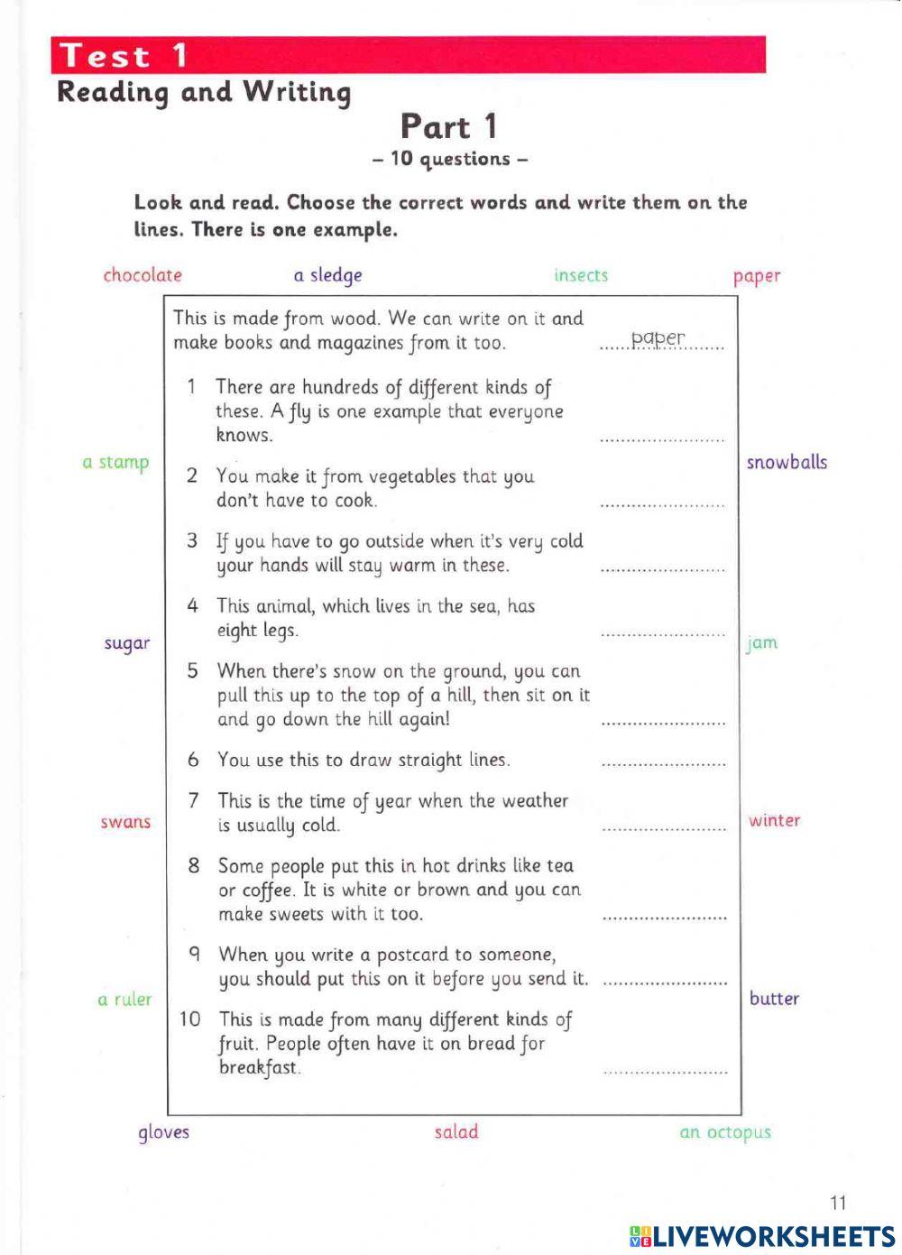 FLYERS 7 - TEST… | Free Interactive Worksheets | 6852328