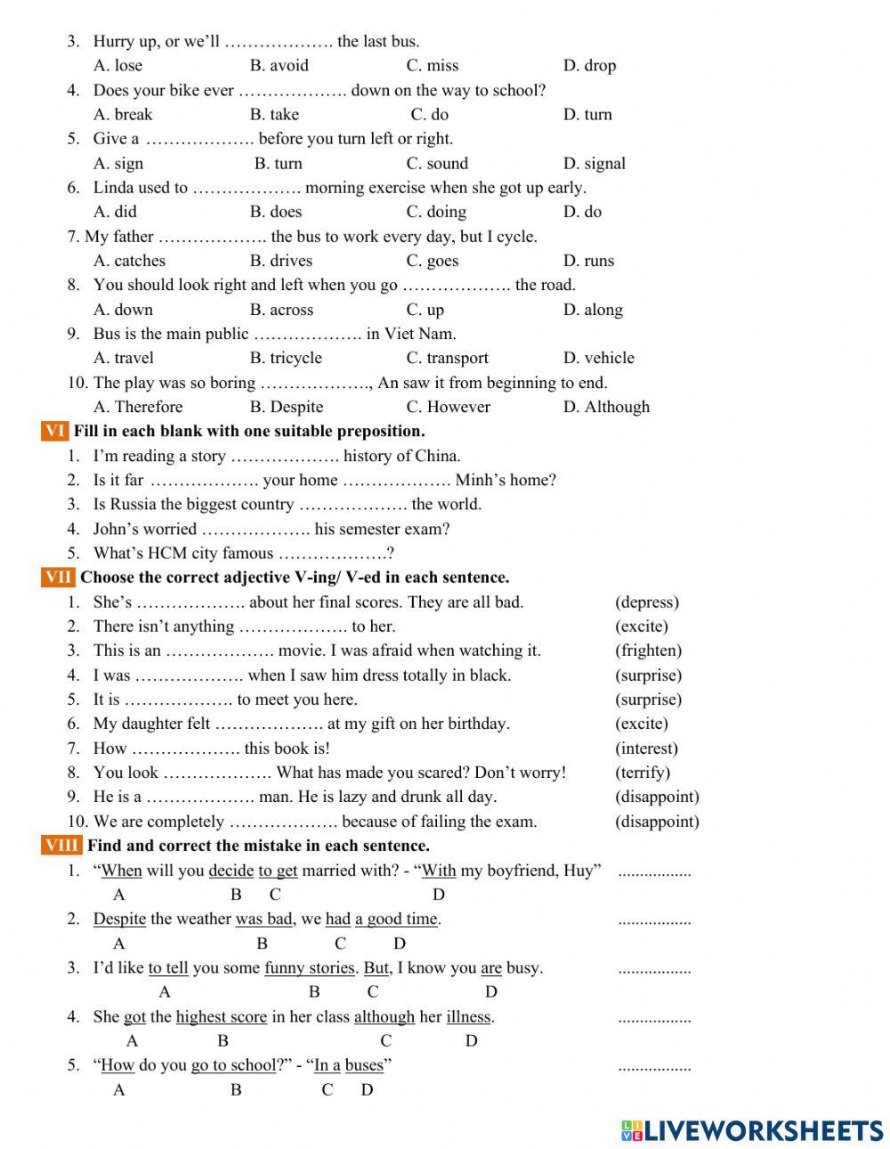 Basic review unit 7,8,9 worksheet | Live Worksheets