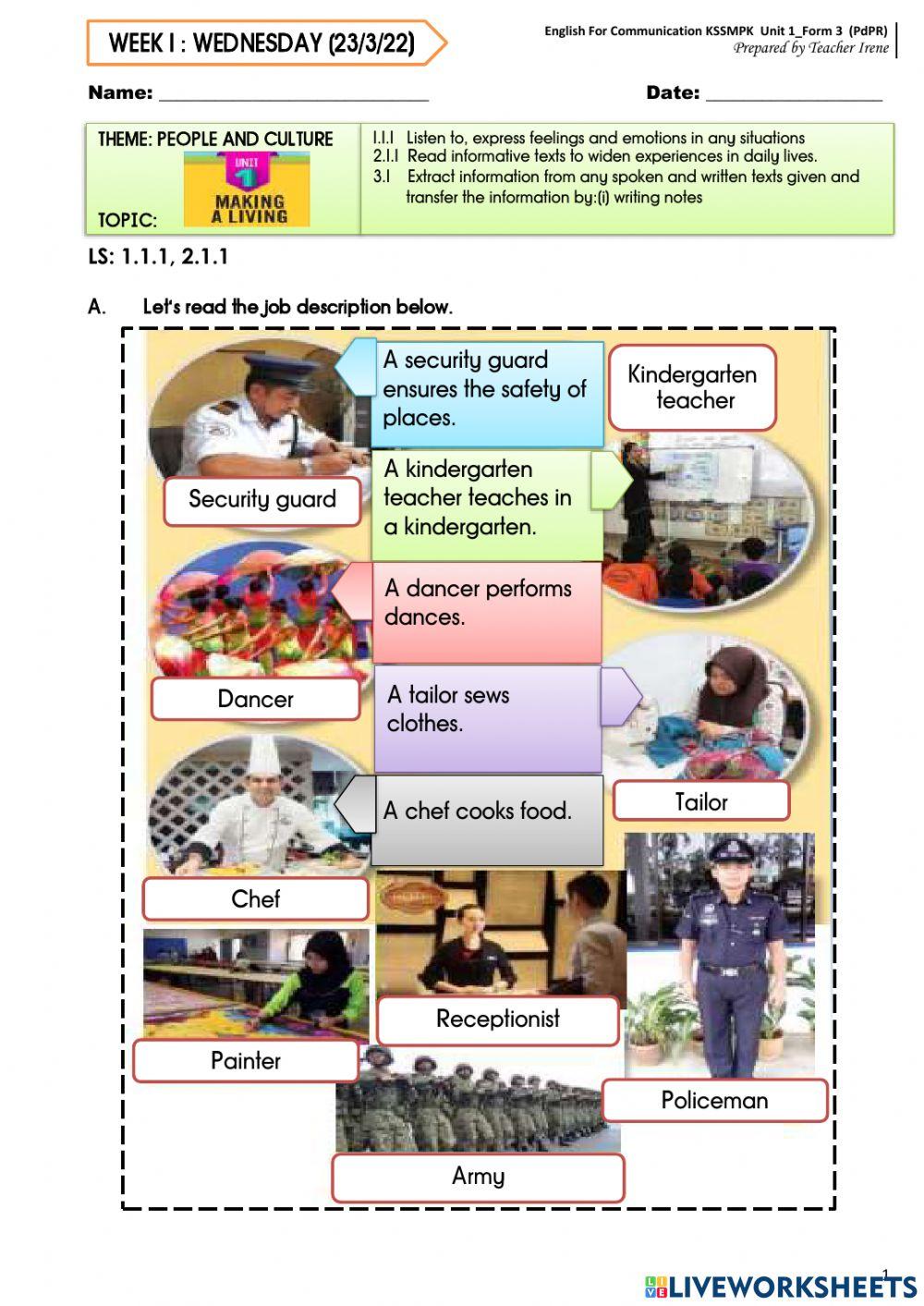 1948778 | Professions | egl74 | LiveWorksheets