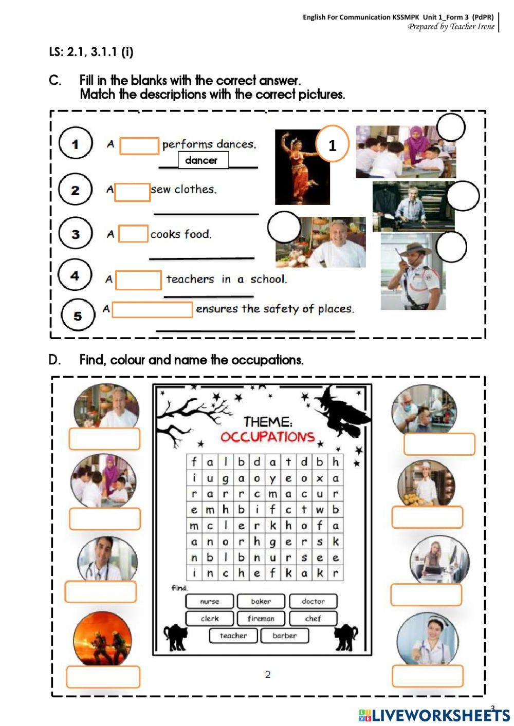 1948778 | Professions | egl74 | LiveWorksheets