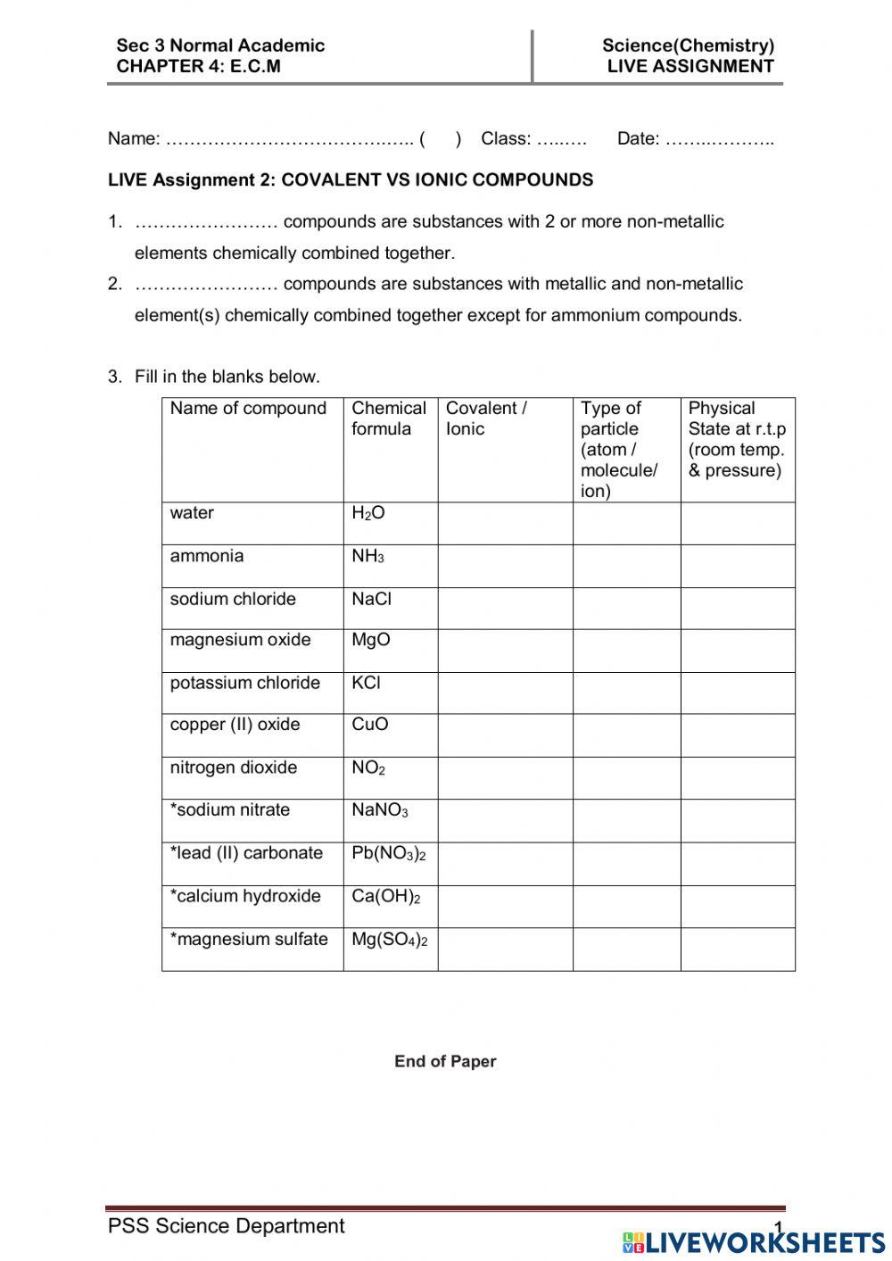 4. ecm-live ass… | Free Interactive Worksheets | 1909530