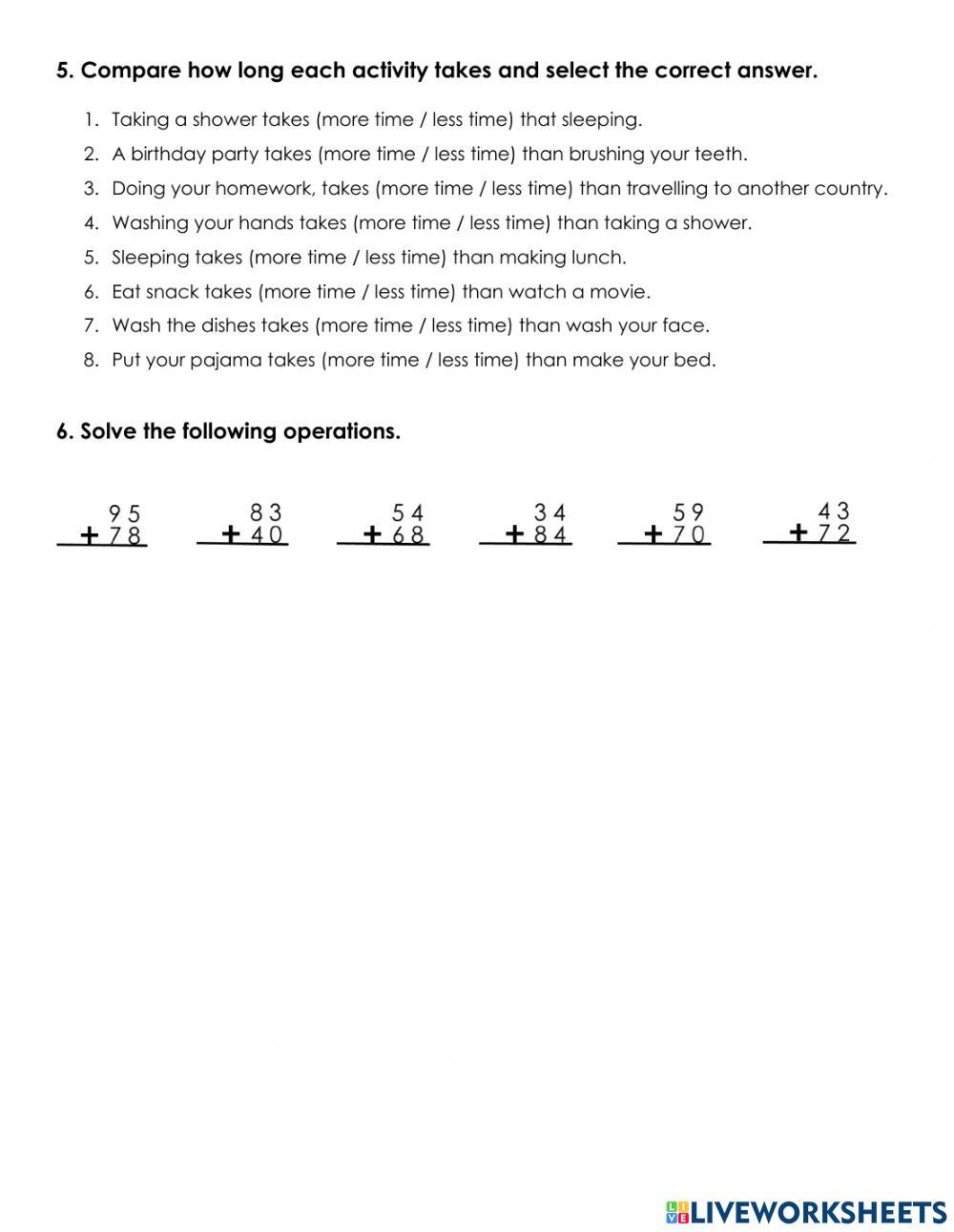Math Exam 2nd Trimester interactive worksheet | Live Worksheets