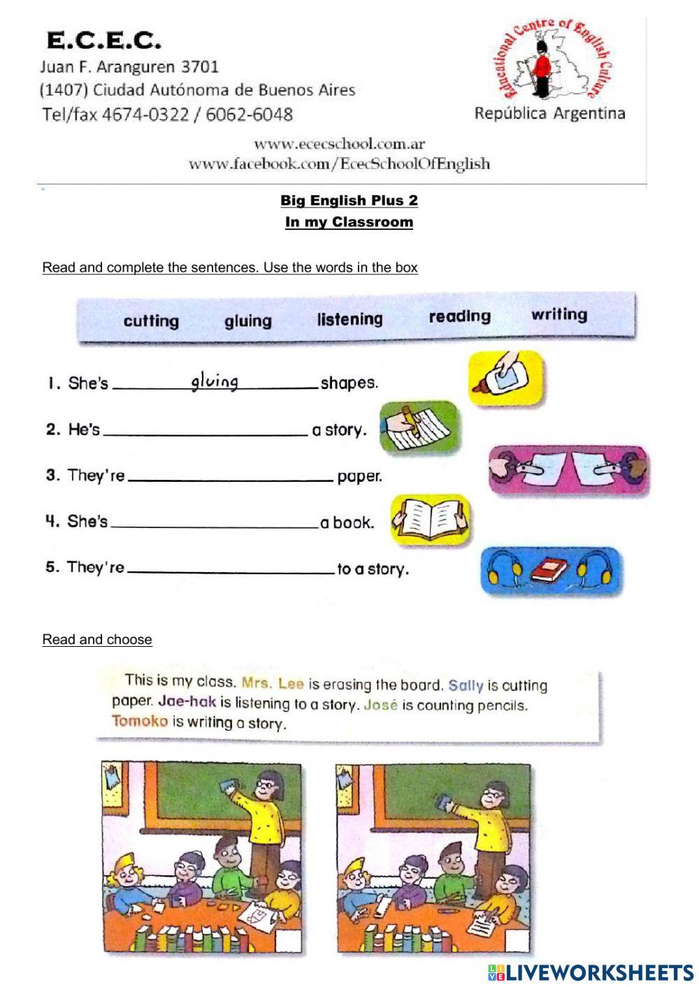 Big English Plus 2 - In my Classroom online exercise for | Live Worksheets