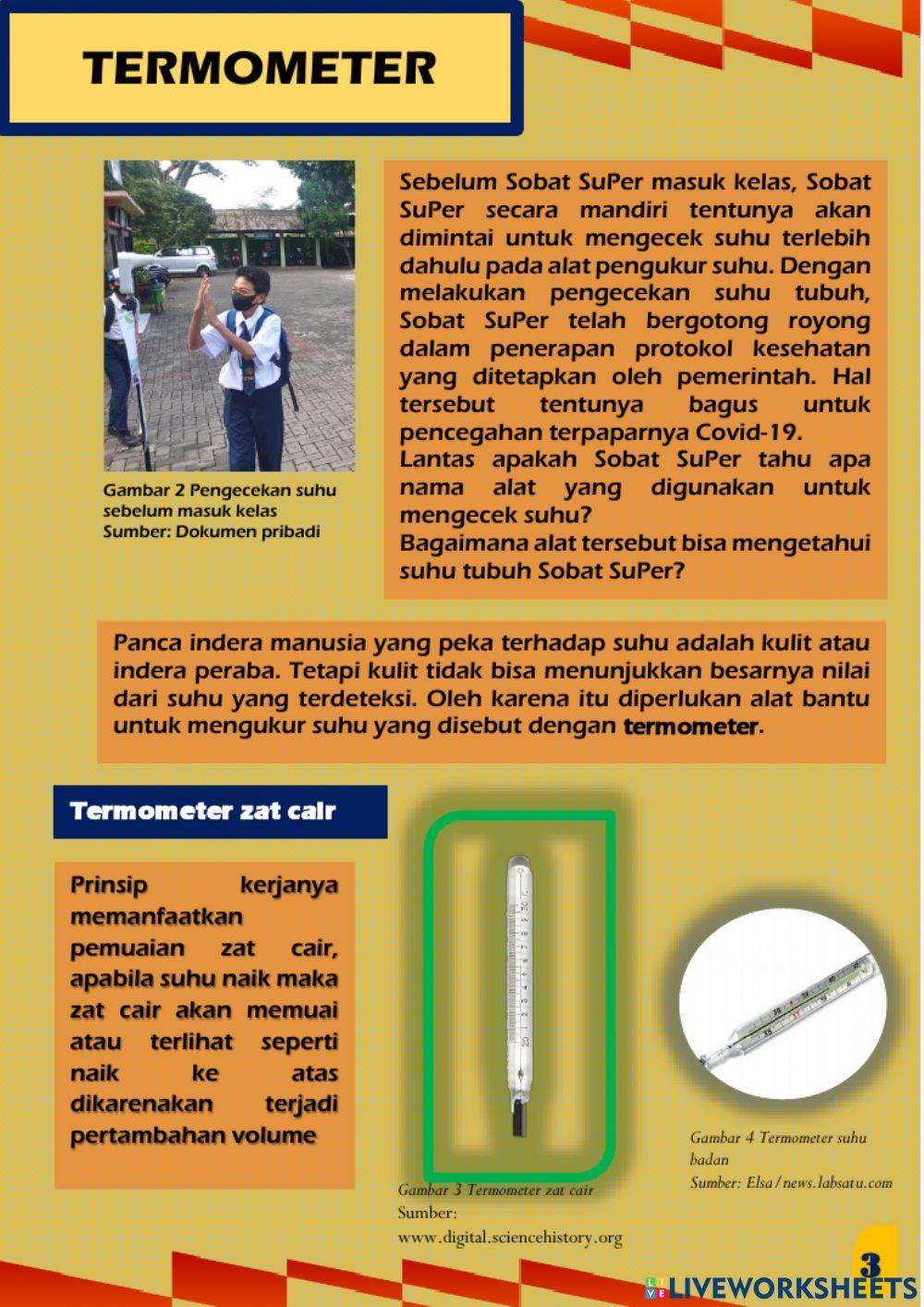 Chapter 1 Konsep Suhu dan Termometer worksheet | Live Worksheets