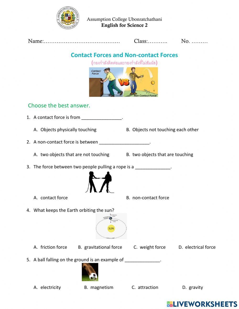Contact And Non Contact Forces Interactive Worksheet Live, 41% OFF Contact And Non Contact Forces Interactive Worksheet Live, 41% OFF