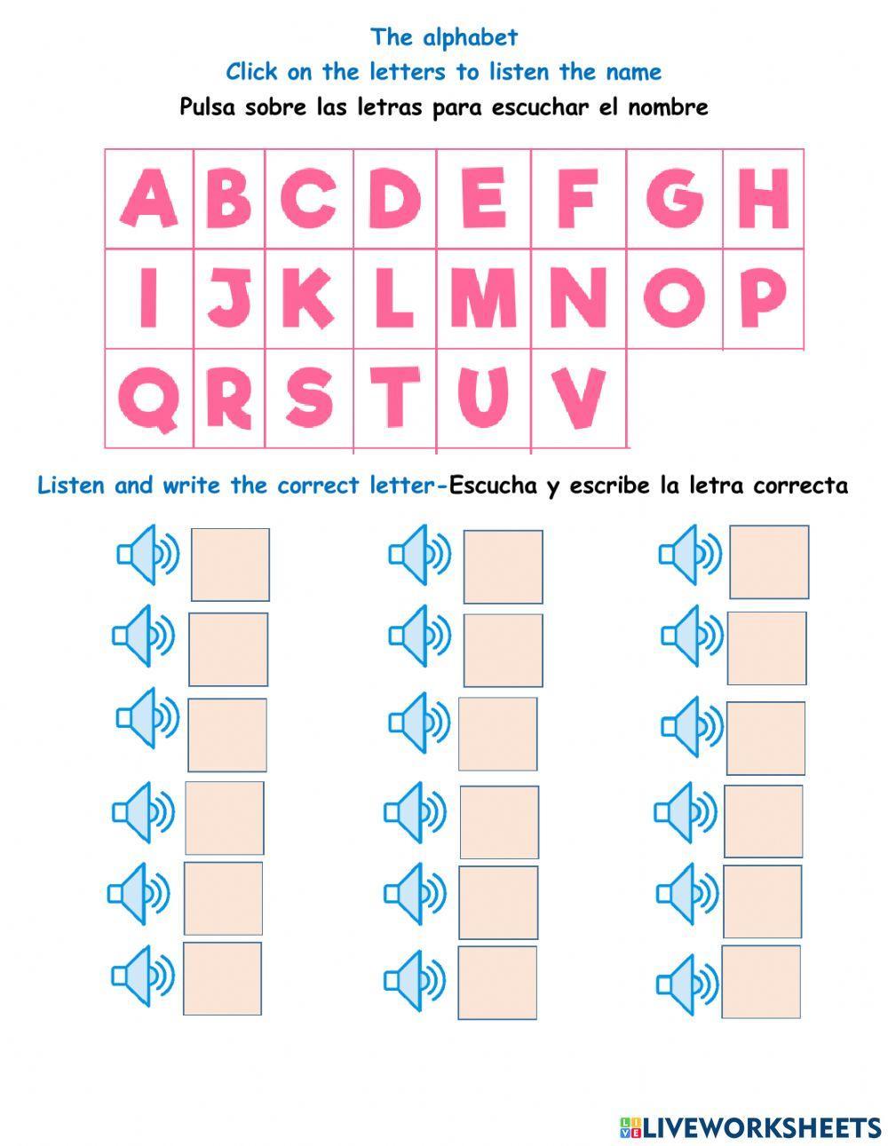 Alphabet online exercise for k5 | Live Worksheets