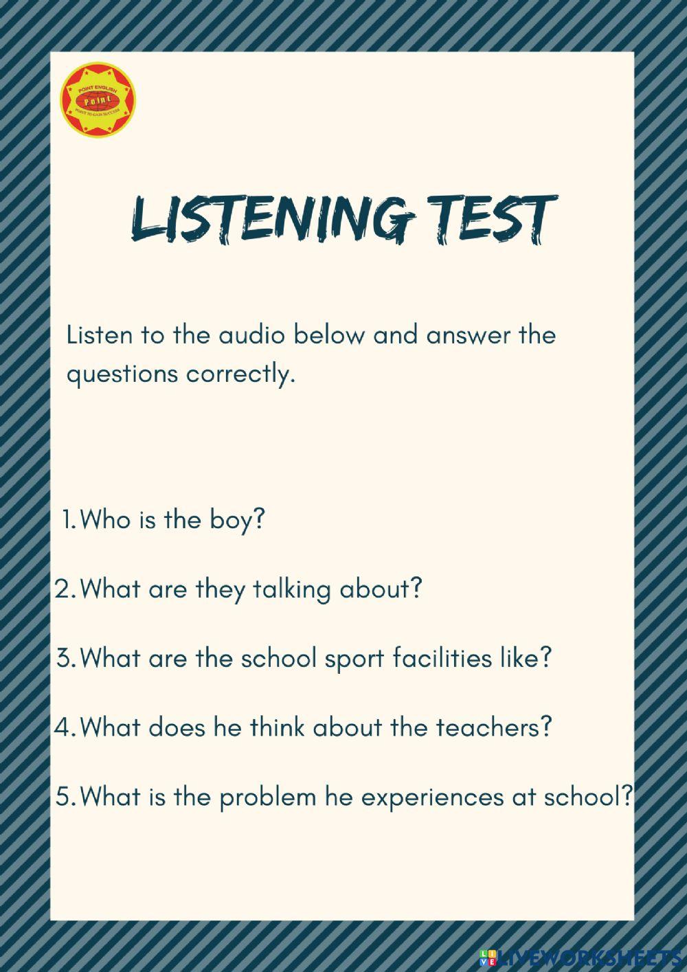 1910320 | Listening test | Point English