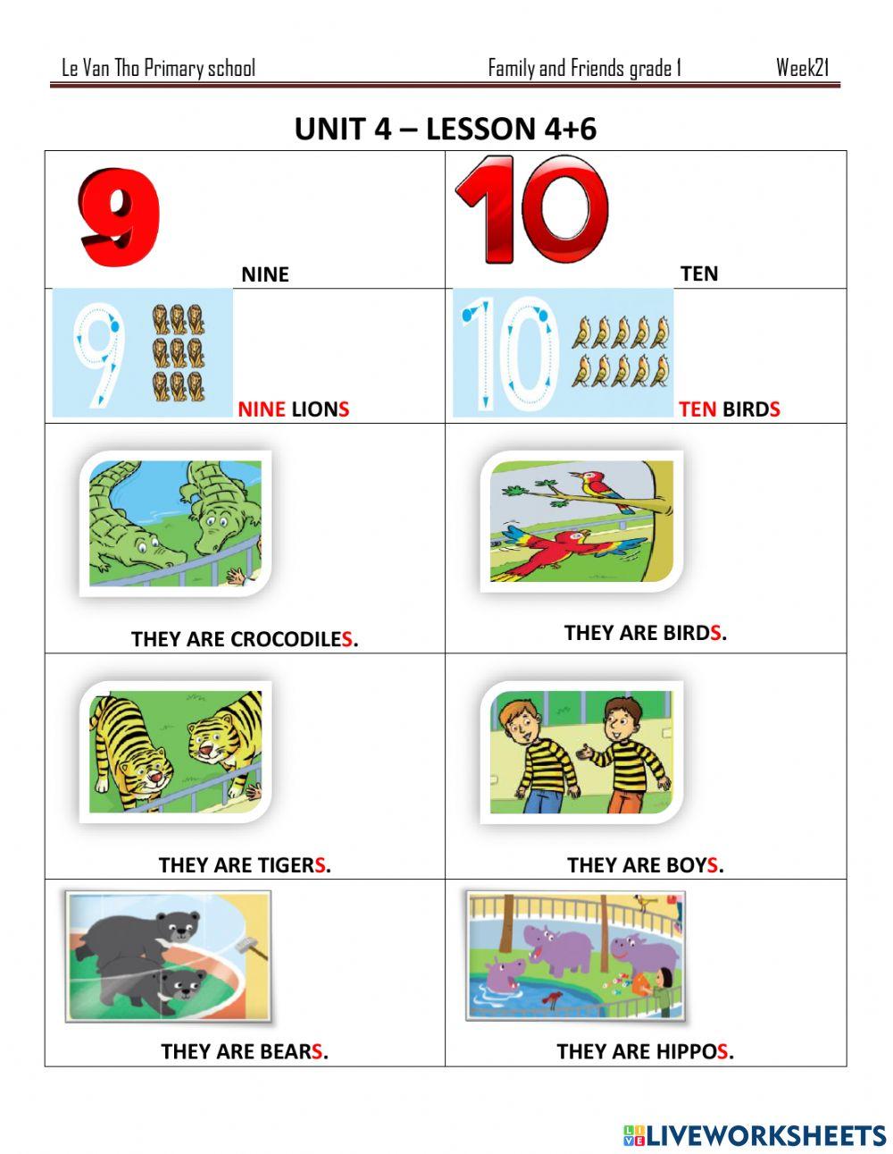 Numbers and Animals online exercise | Live Worksheets