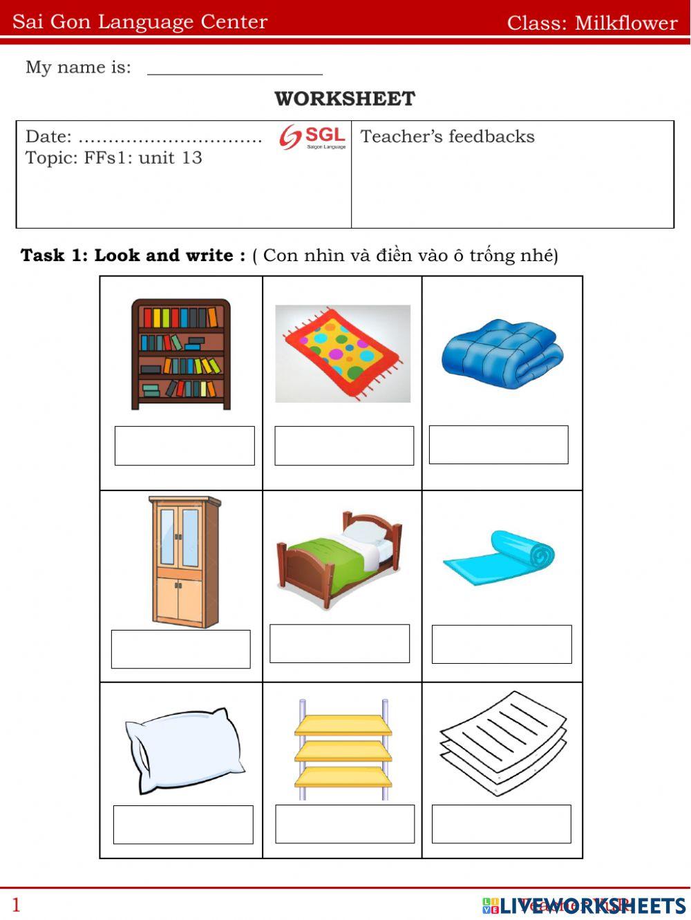 Tidy up | Free Interactive Worksheets | 1910684