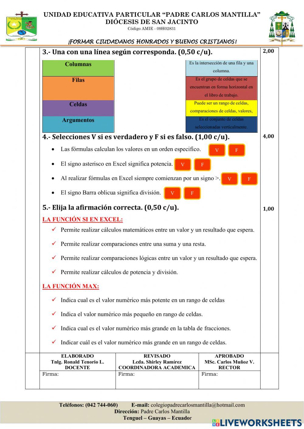 COMPUTACIÓN EVA… | Free Interactive Worksheets | 6842800