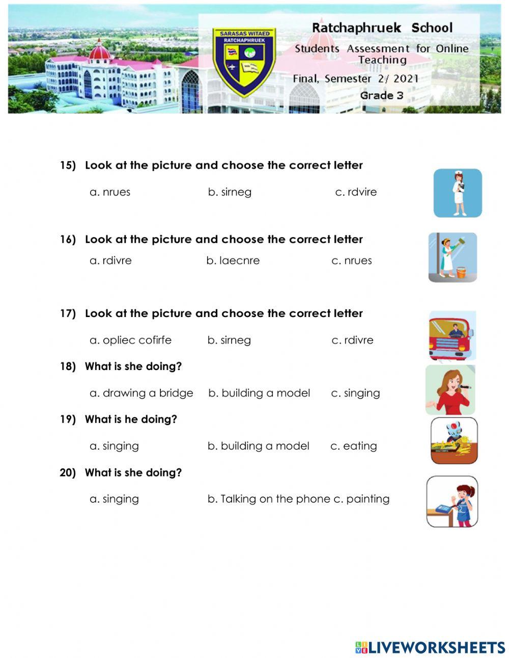 Year 3 Language Semester 2 Final worksheet | Live Worksheets