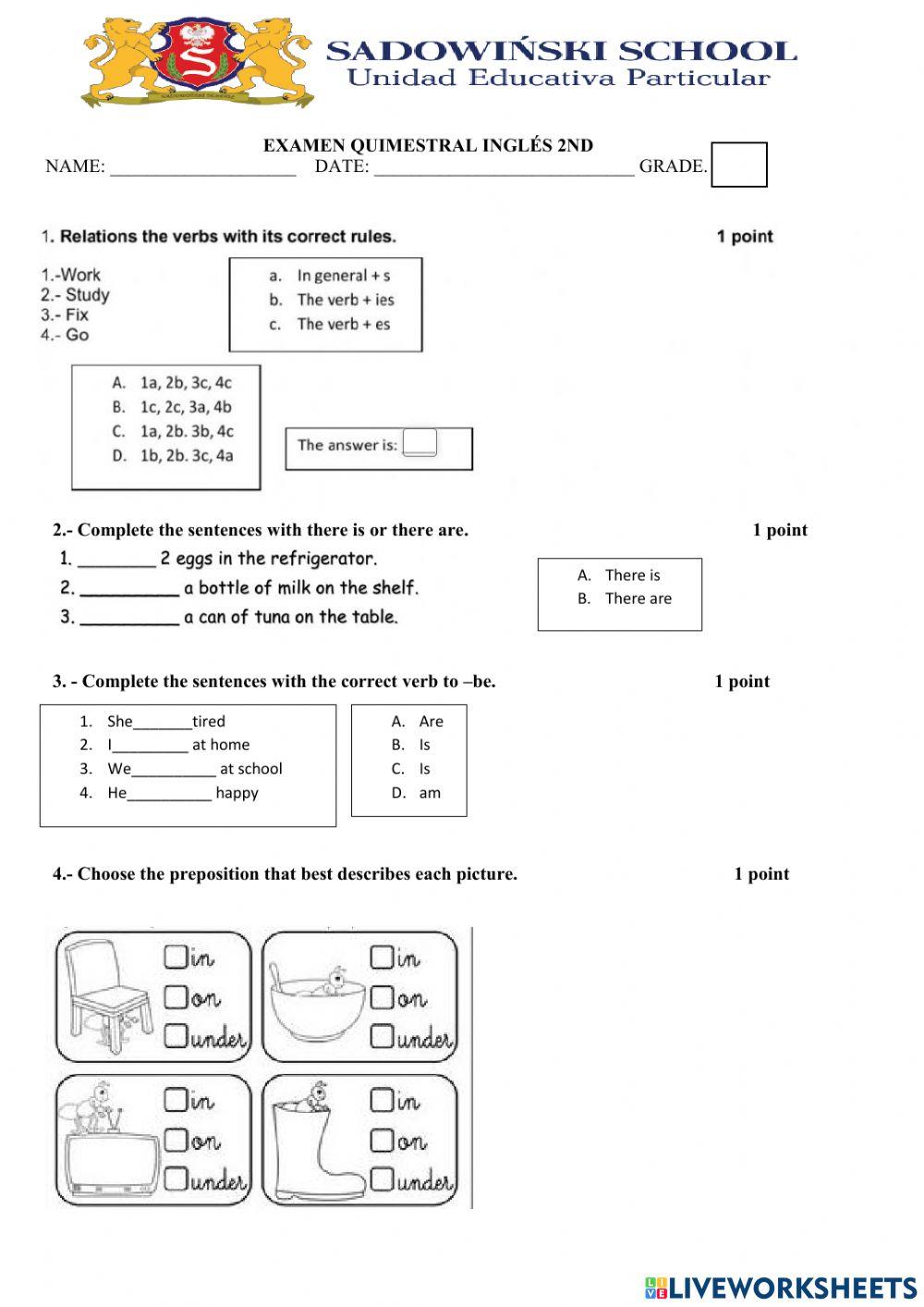 Pca 2do interactive worksheet | Live Worksheets