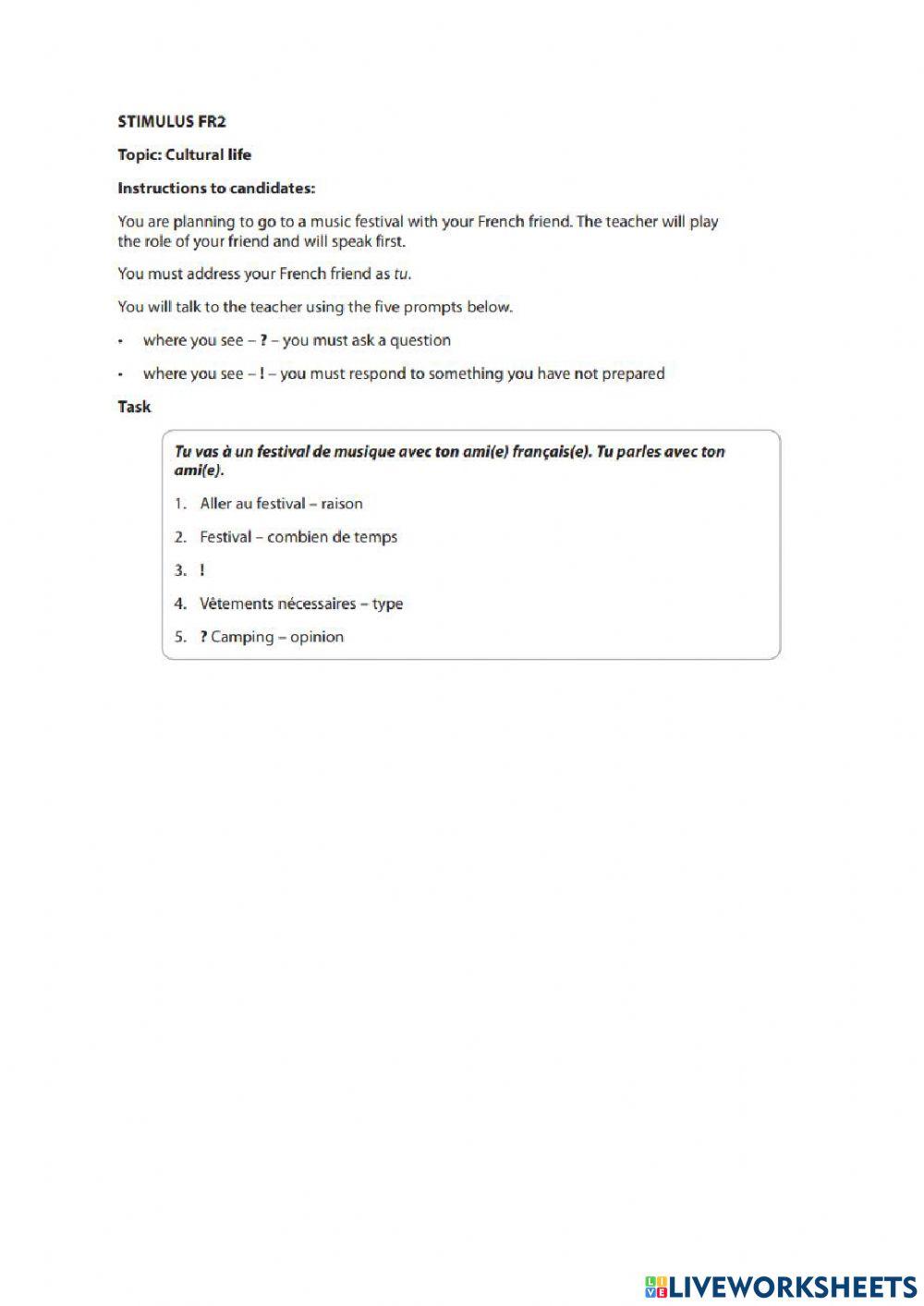 Edexcel Role Play SAMS worksheet | Live Worksheets