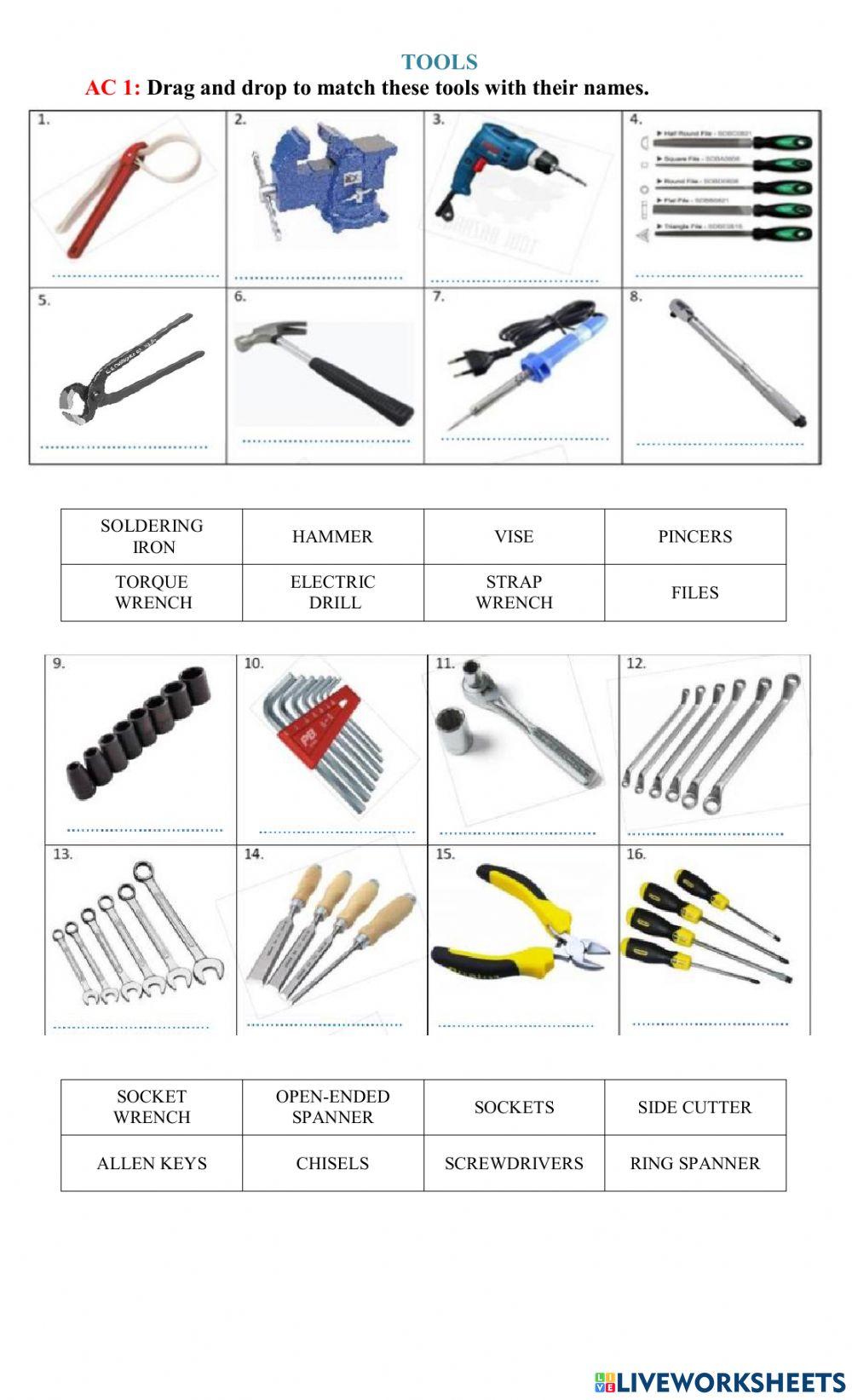 Mechanic Tools Names