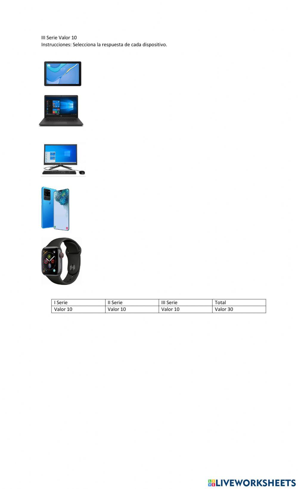 Evaluacion de computacion online pdf activity | Live Worksheets