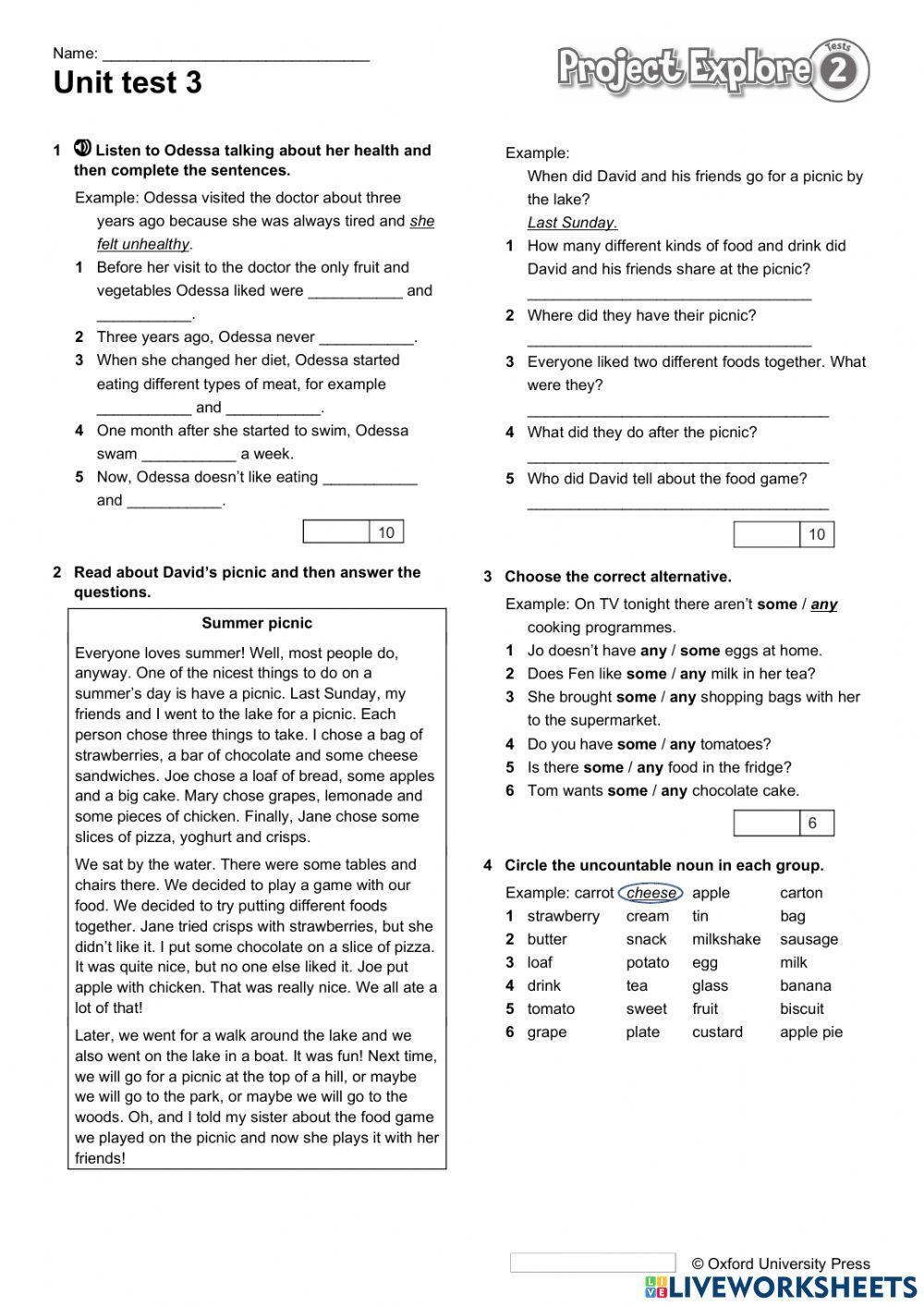 PrEx2 Unit 3 progress test online exercise for | Live Worksheets