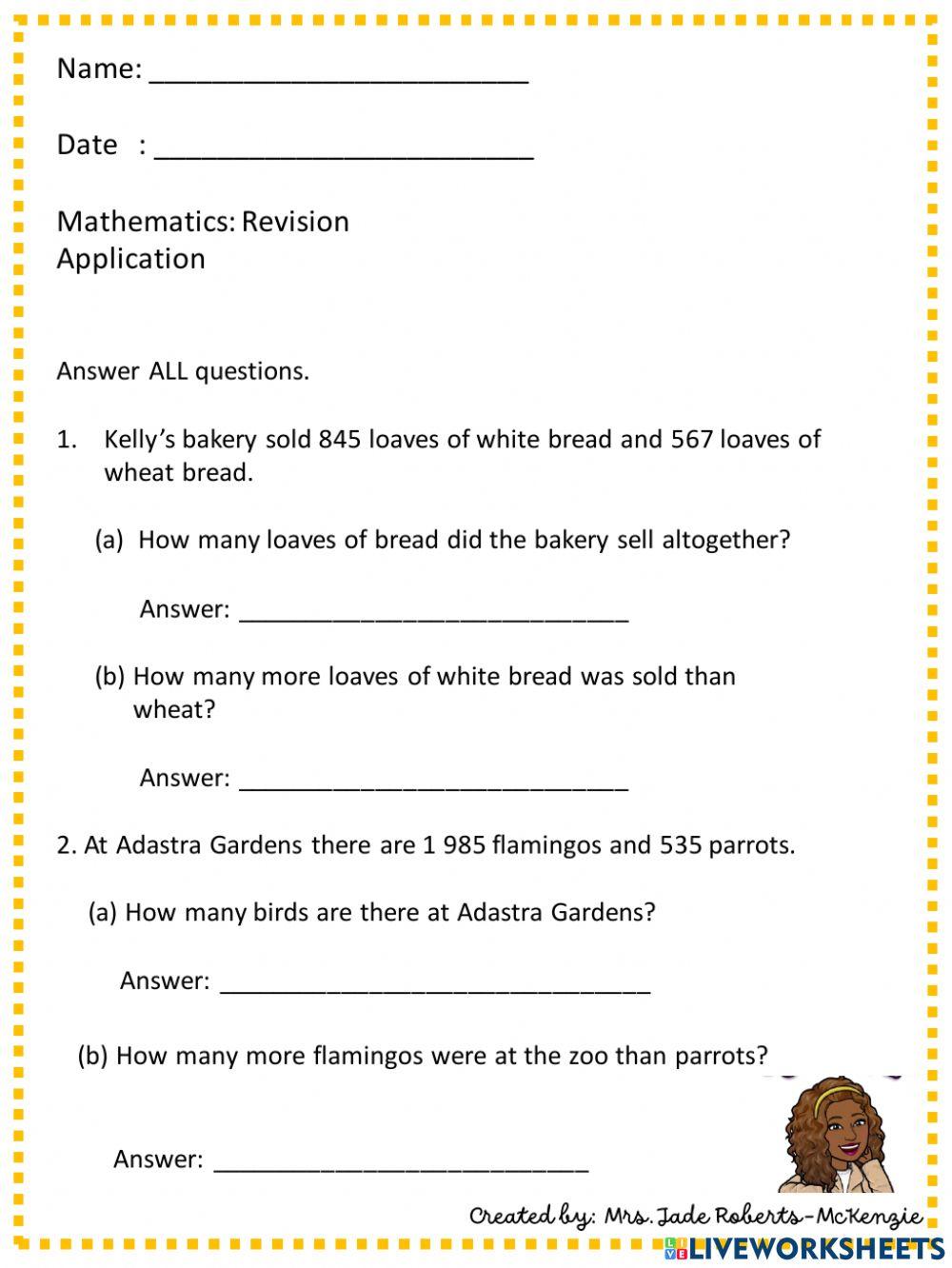 Application online exercise | Live Worksheets