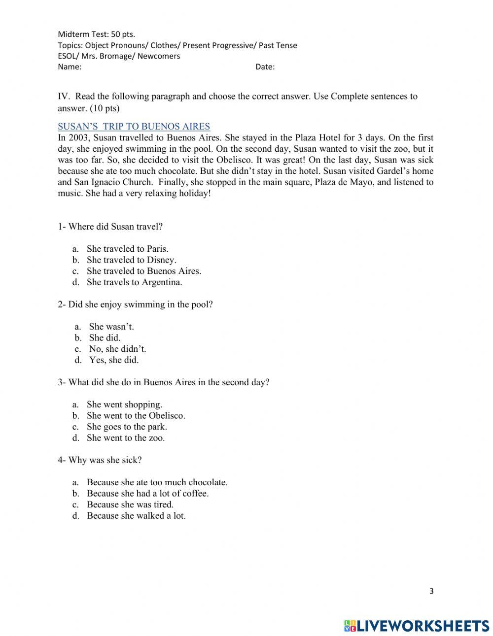 Test: Past tens… | Free Interactive Worksheets | 1911866