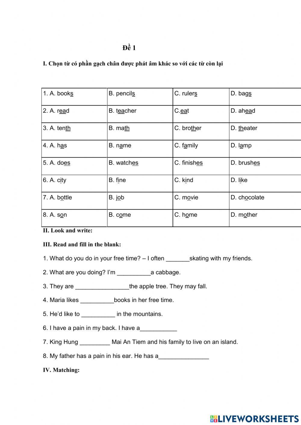 Review online exercise for 5 | Live Worksheets