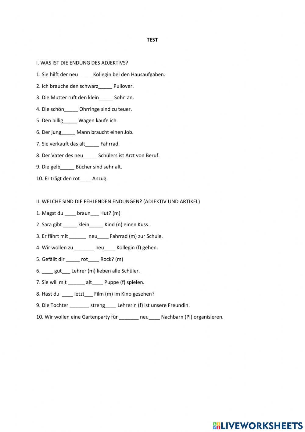 Der bestimmte A… | Free Interactive Worksheets | 1949434