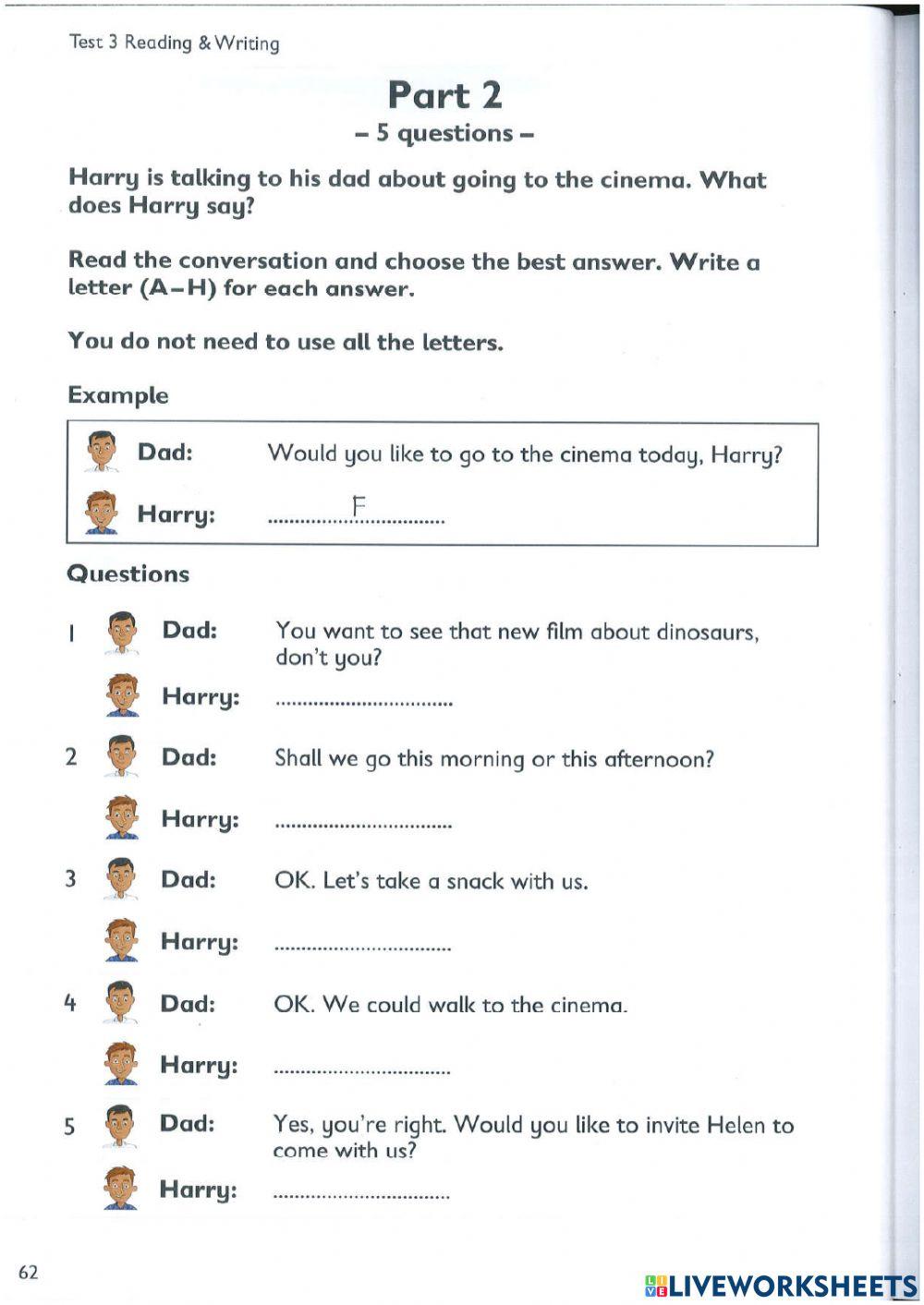 5316327 | Flyers Practice test 3 | Hbr | LiveWorksheets