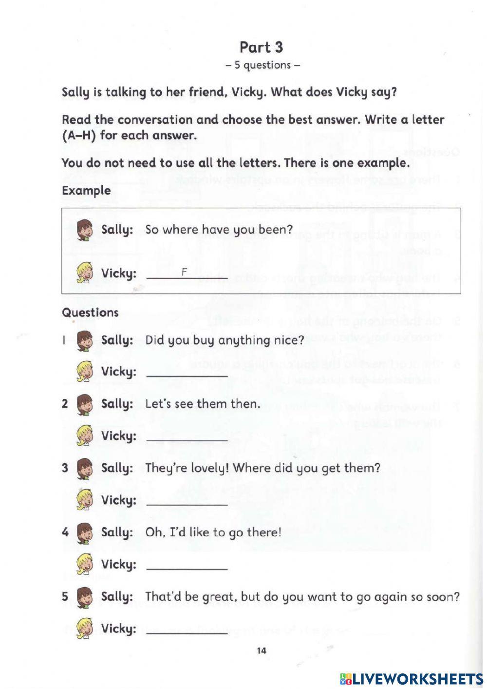 Flyers Practice test 4 online exercise for | Live Worksheets