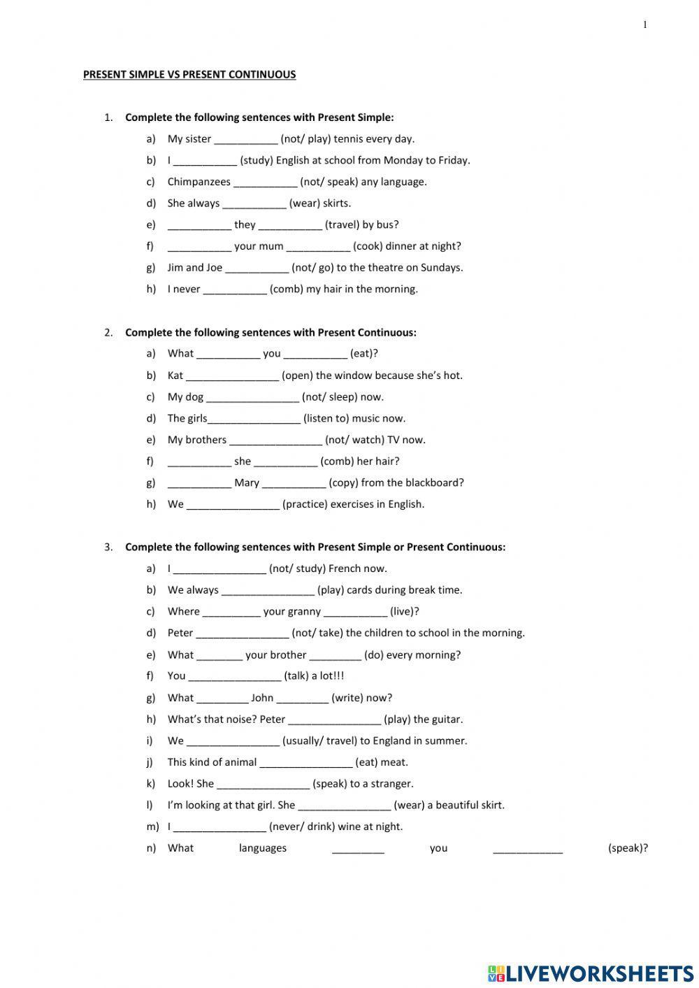 Present simple vs continuous 1949754 | Dorota Zawadzka