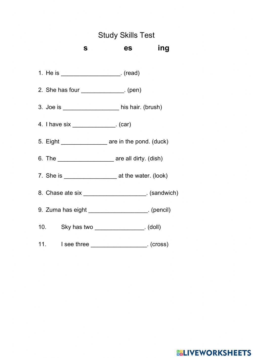 Study Skills Test 2 Online Exercise For Live Worksheets study-skills-test-2-online-exercise-for-live-worksheets