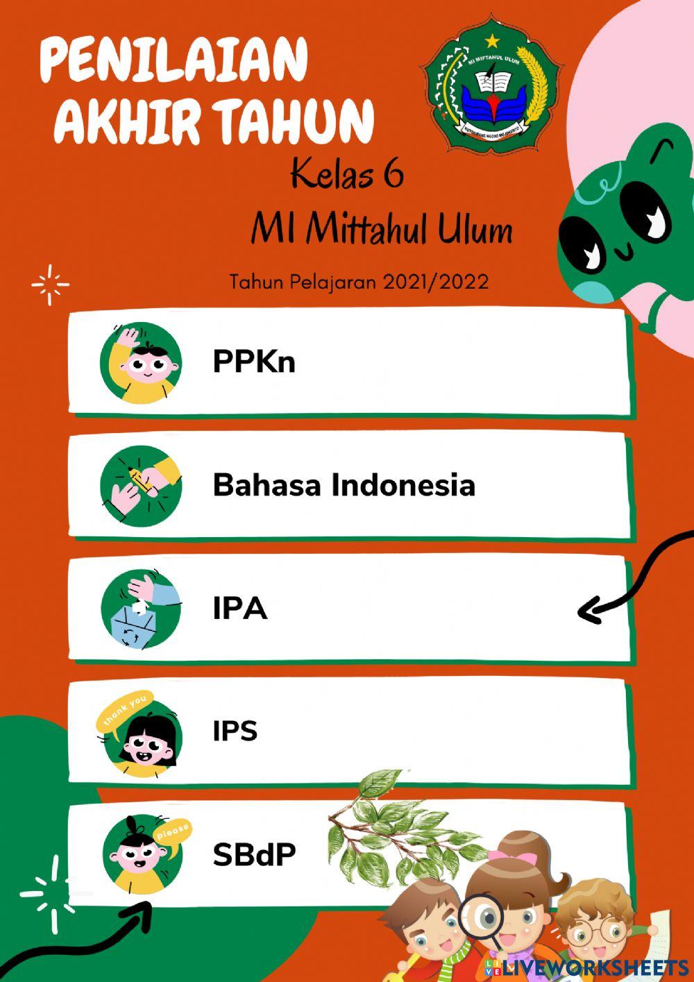 Pat interactive activity for KELAS 6 | Live Worksheets