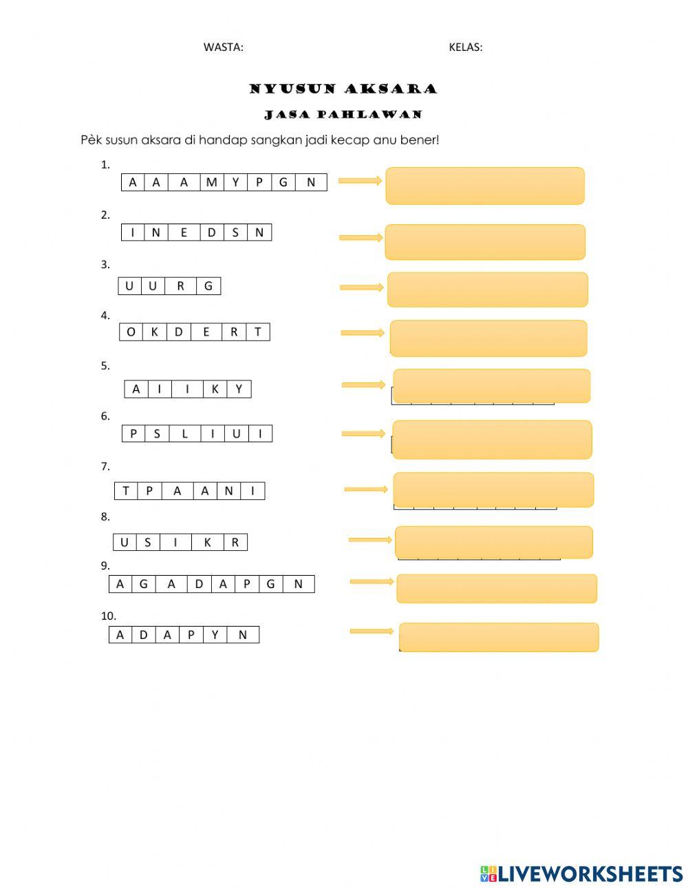 1950356 | Basa sunda | Nurherliana | LiveWorksheets