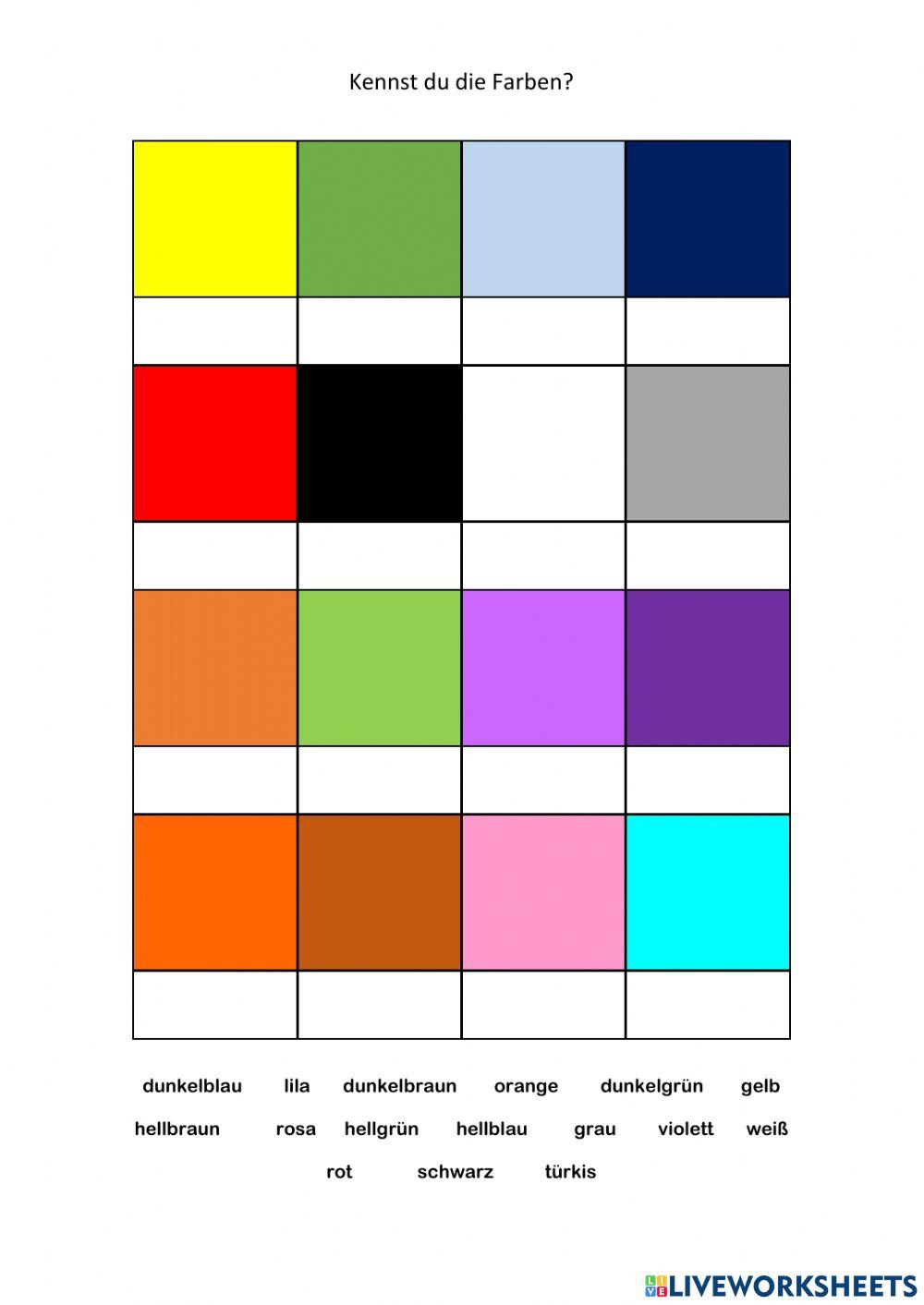 Farben online practice | Live Worksheets
