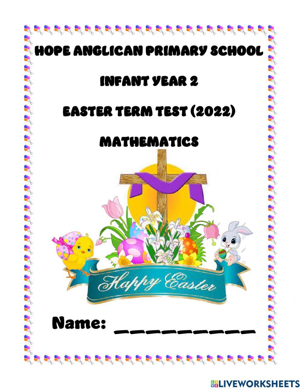 Easter Term Test 2022 - Mathematics online exercise for | Live Worksheets