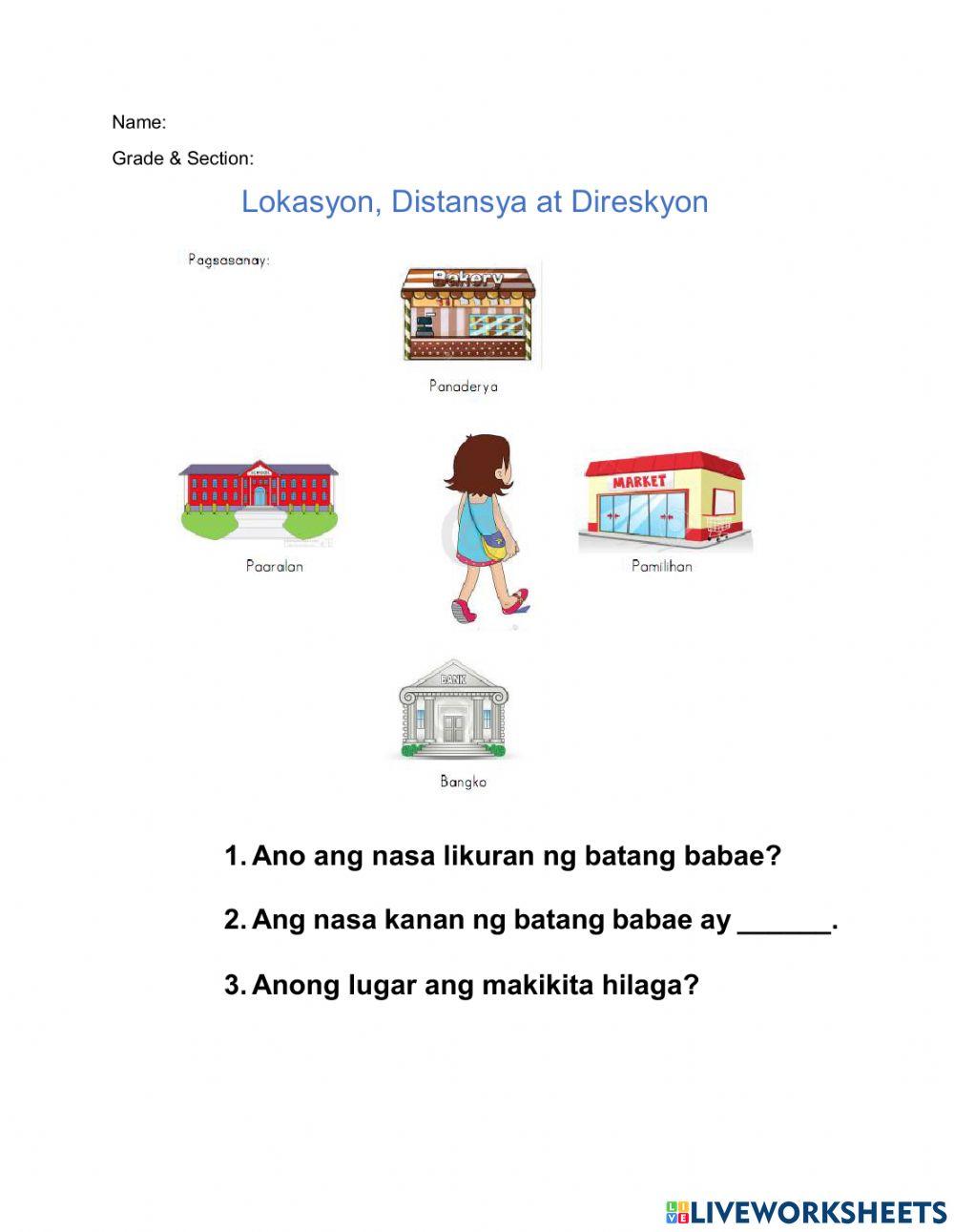 Konsepto Ng Distansya At Direksyon Worksheet - vrogue.co