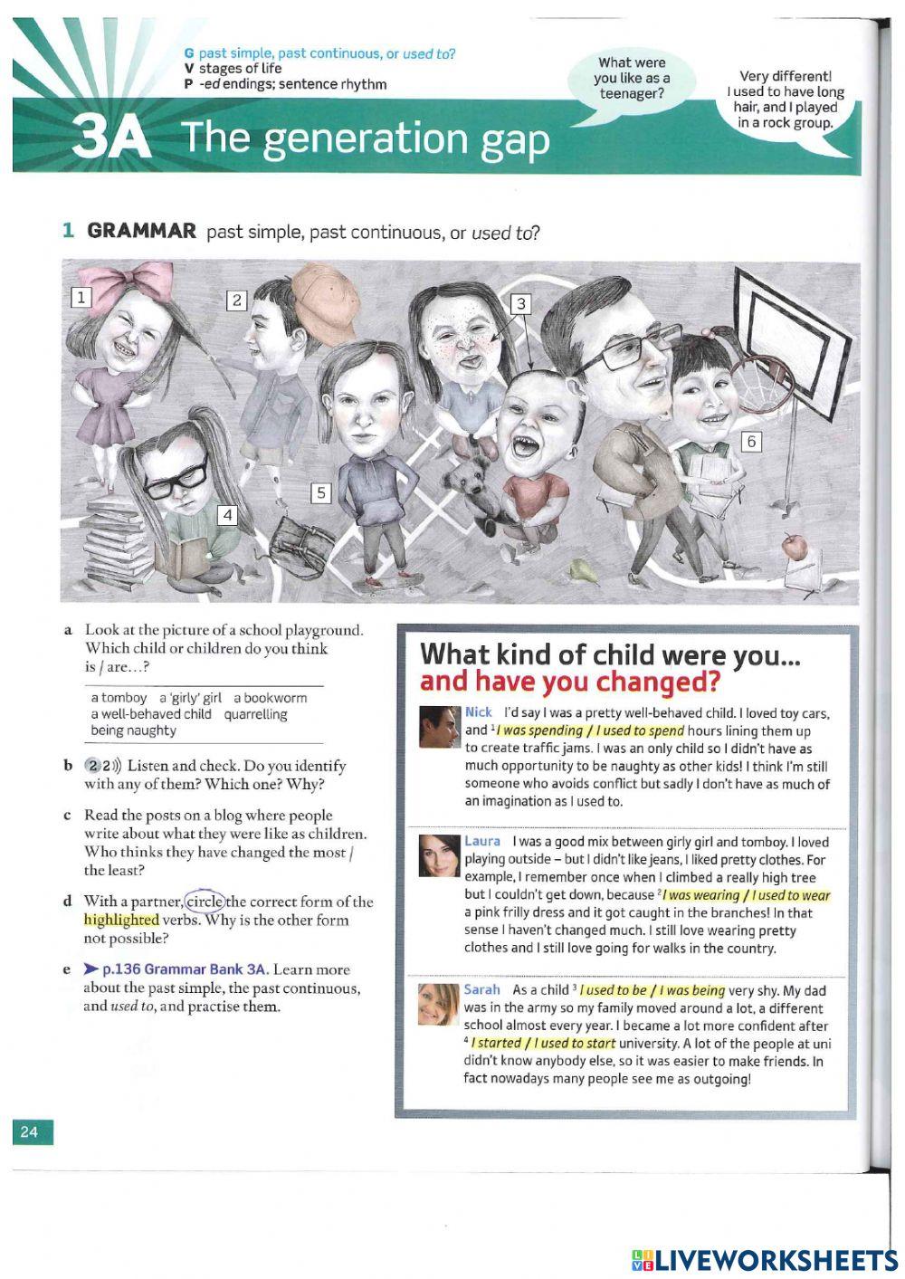 generation gap worksheet