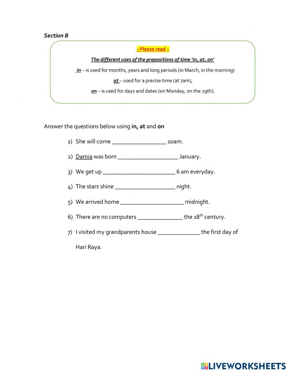Tour Guide Exercise Yeat 4ABC online exercise for | Live Worksheets