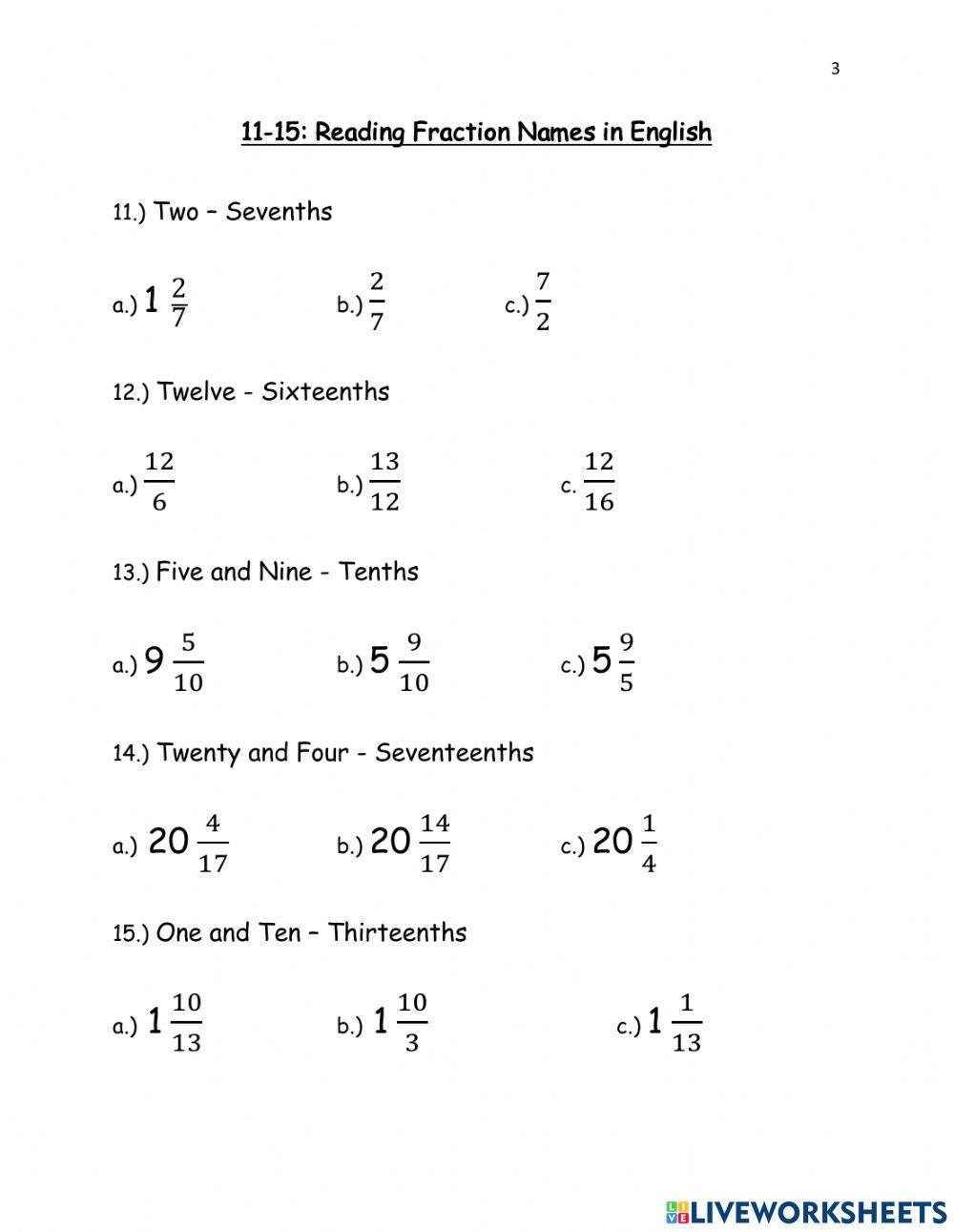 Math Test Online Pdf Worksheet | Live Worksheets