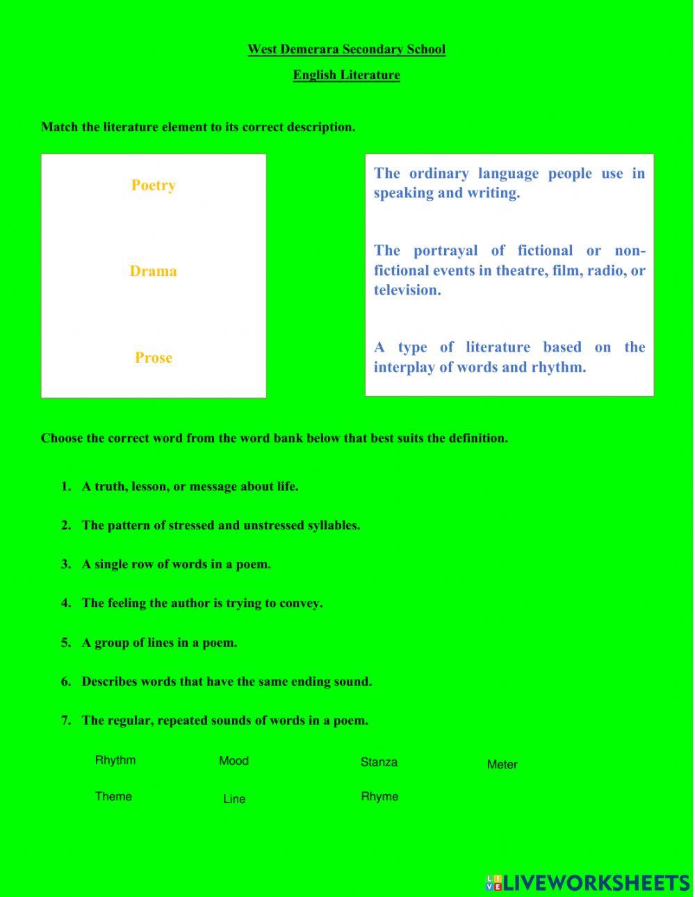 5316732 | Elements of Poetry | Miss2017 | LiveWorksheets